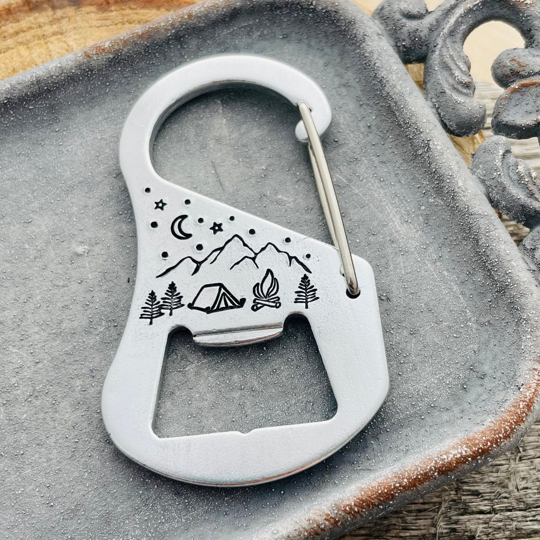 Mountain Bottle Opener Keychain, Camping Keychain, Hiking Key Ring ...