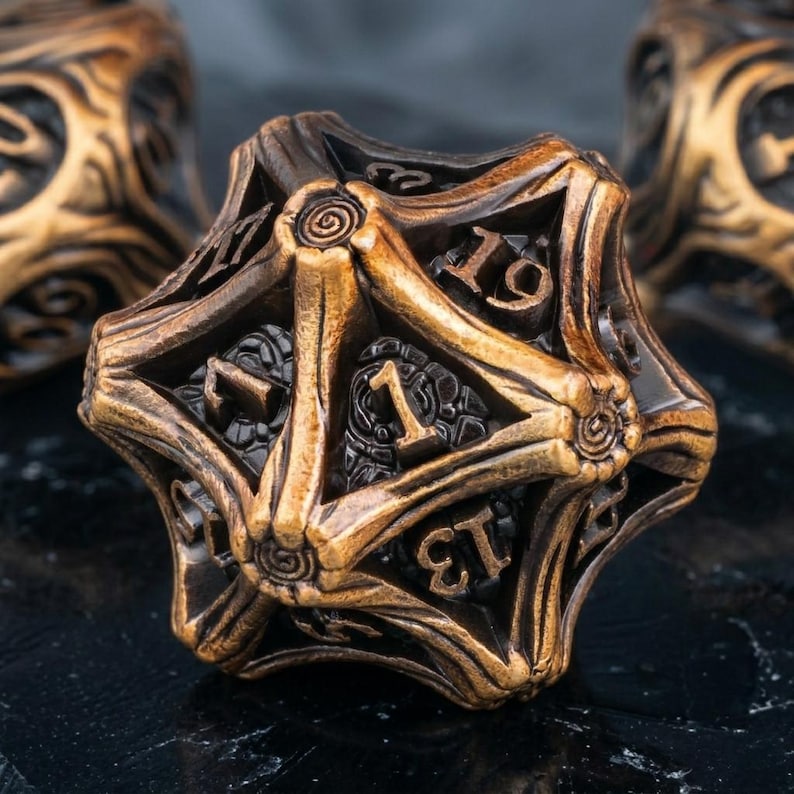 Tree Stump Root Metal Dnd Dice Set | 7 Pcs Polyhedral Dice Sets ...