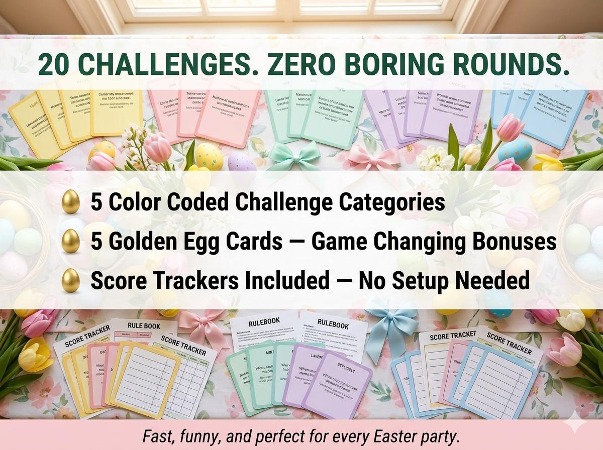 Easter Egg Hunt Challenge Game Printable, Easter Party Game for ...