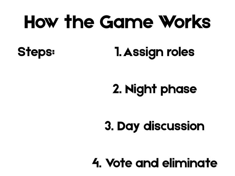 Mafia Party Game Printable, Group Social Deduction Game for Teens and ...