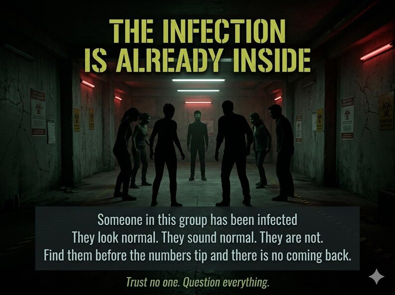 Zombie Infection Party Game Printable, Social Deduction Game for Groups ...