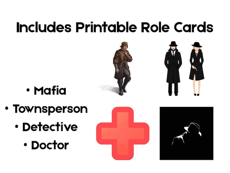 Mafia Party Game Printable, Group Social Deduction Game for Teens and ...