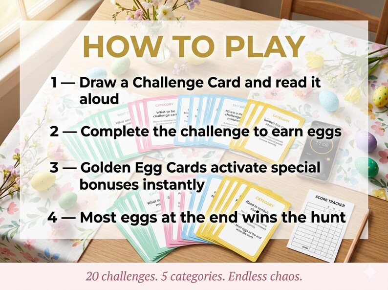 Easter Egg Hunt Challenge Game Printable, Easter Party Game for ...
