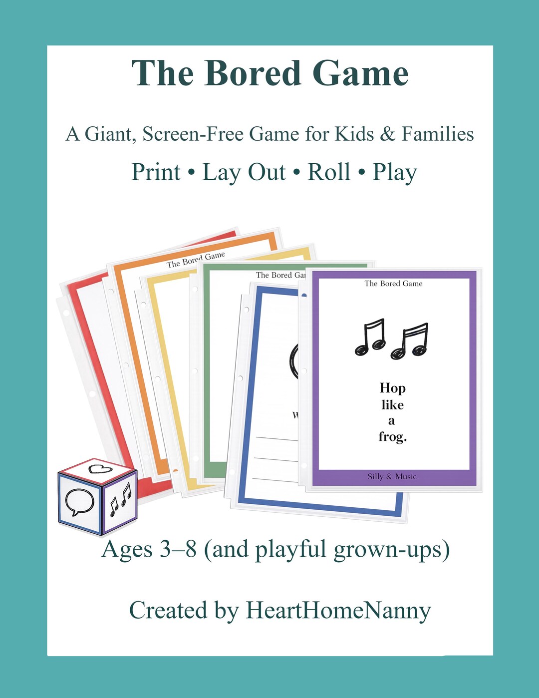 The Bored Game | Giant Screen-free Game for Kids | Printable Floor Game ...