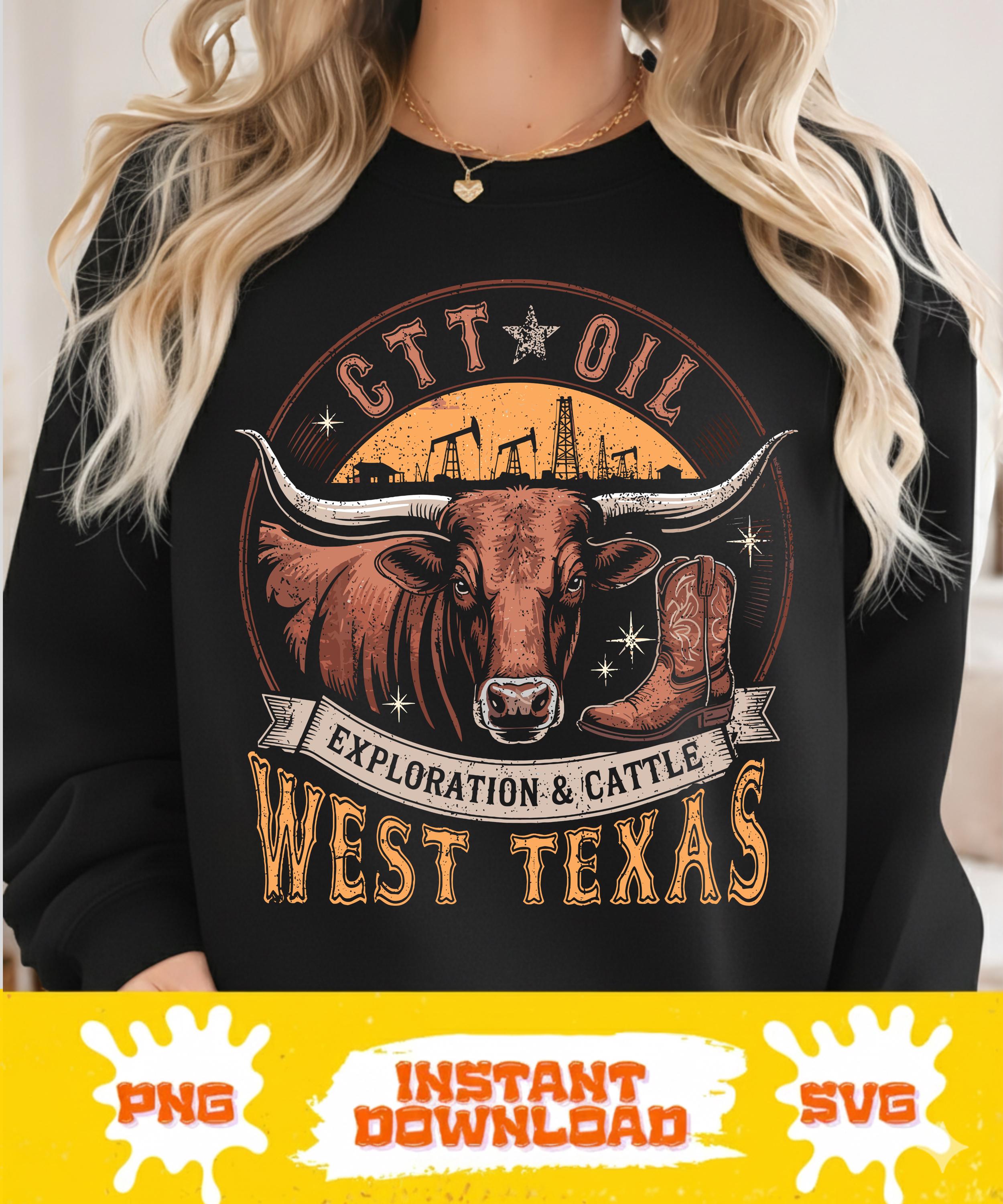 CTT Oil Exploration and Cattle | Oilfield Ranch PNG, Landman Tee Design ...