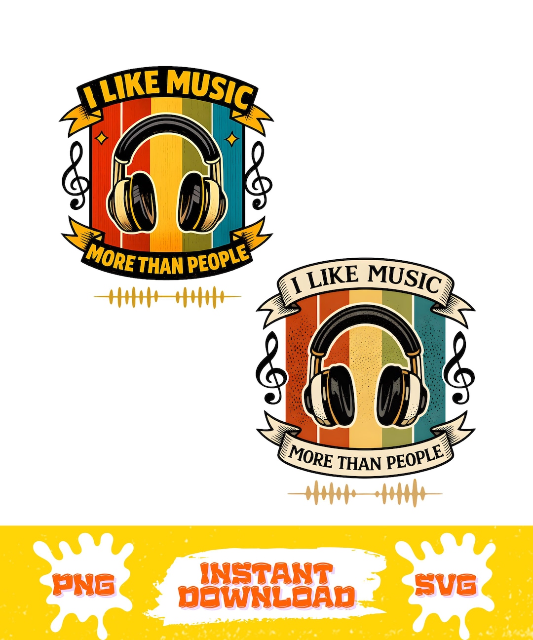 I Like Music More Than People PNG: Music Lover Png Funny Quote Png ...