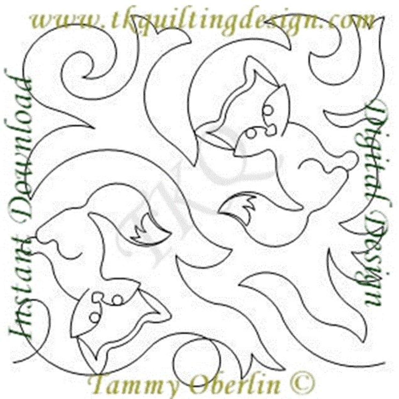 3227B Little Fox E2E Digital Quilting Design –longarm Formats (digital ...