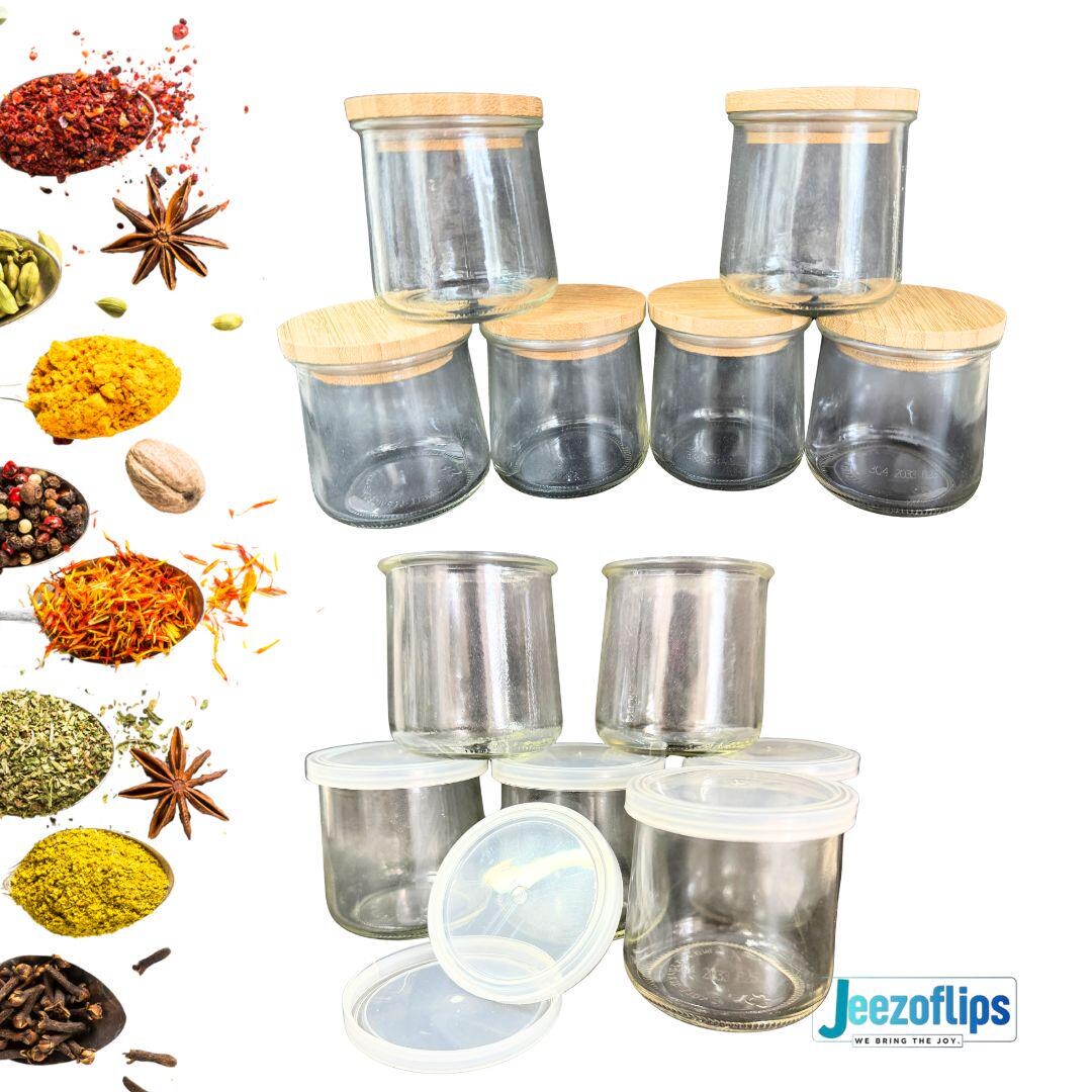 Upcycled Clear Glass Oui Pots With or Without Plastic or Bamboo Lid - Etsy