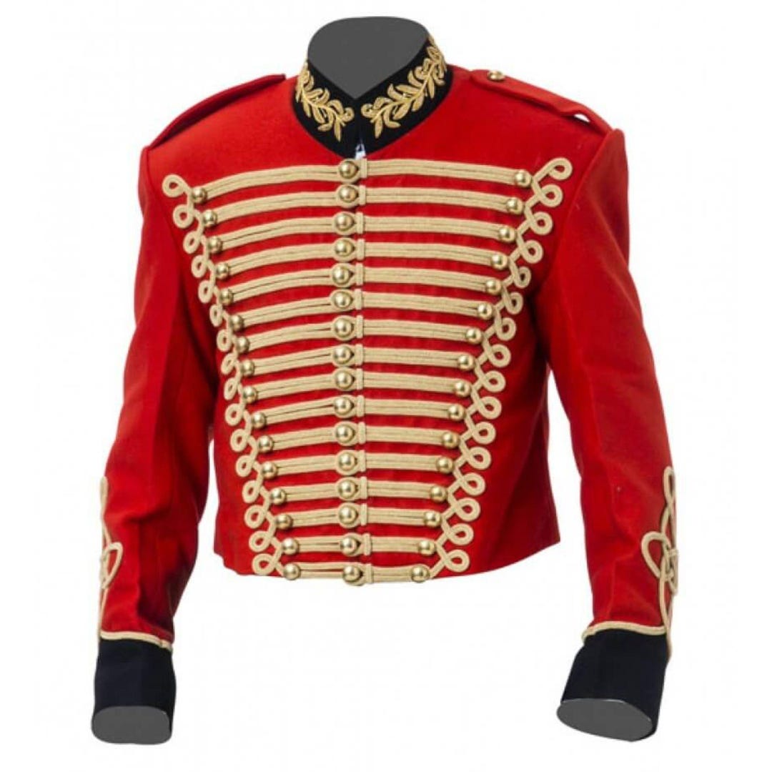 British Cavalry Pelisse Jacket Red – Steampunk Military Uniform Hussar ...