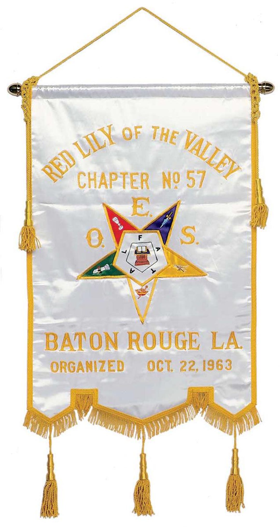 Custom Embroidered Masonic Lodge Banner | Order of the Eastern Star ...