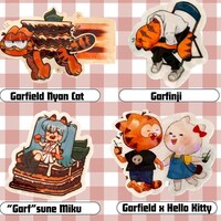1980s 1980s 2000s Vintage Sticker Sheet, Garfield the Cat by Jim Davis ...