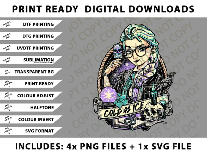 Cold as Ice Rebel Elsa Fantasy Gothic Aesthetic Png Bundle, SVG Files, Digital Downloads - Etsy