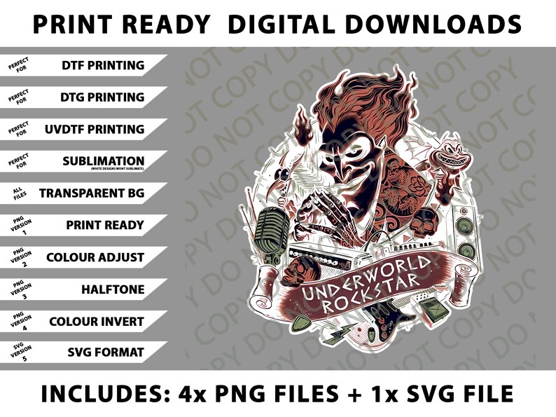 Underworld Rockstar, Hades God Png Bundle, SVG Files, Digital Downloads ...