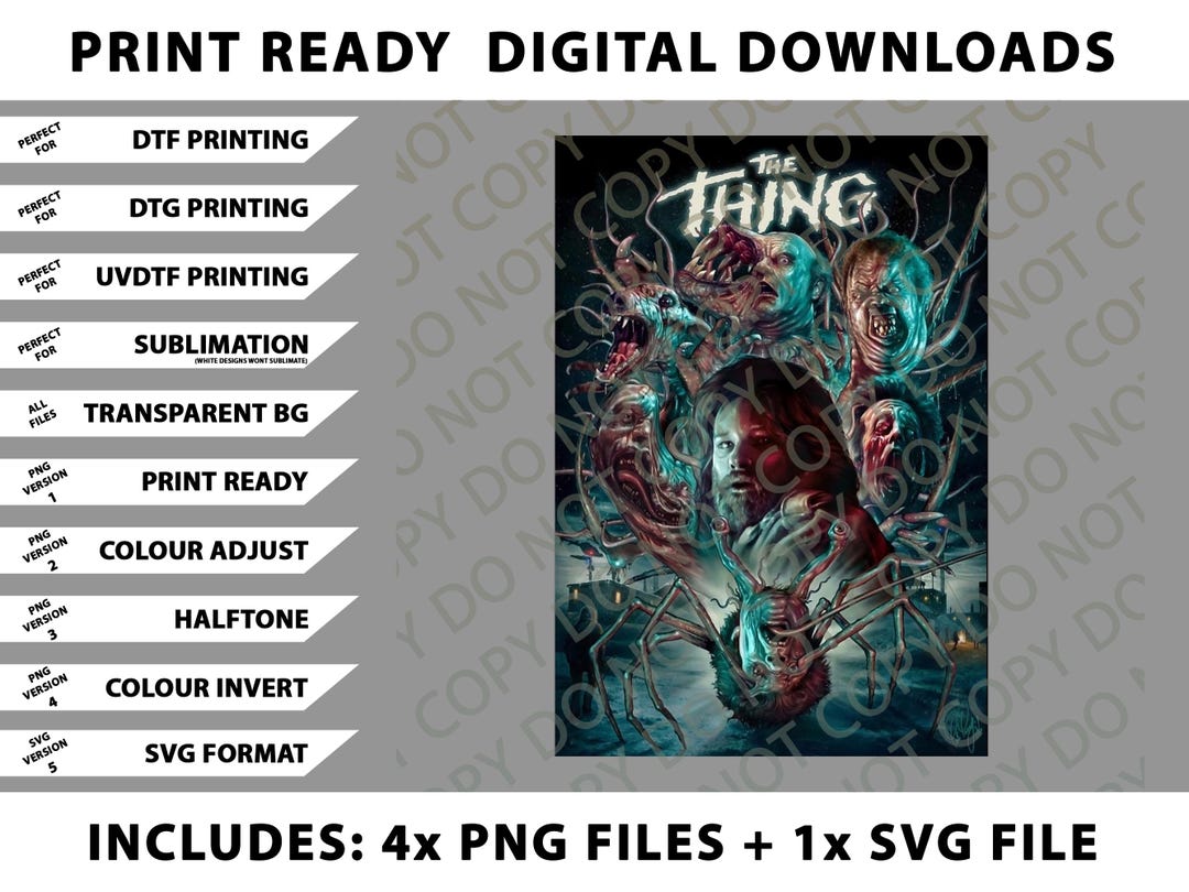 The Thing Shirt, 80s Movie Png Bundle, SVG Files, Digital Downloads - Etsy