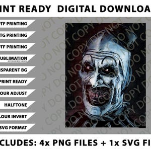 Art the Clown Shirt, Terrifier Movie Png Bundle, SVG Files, Digital ...