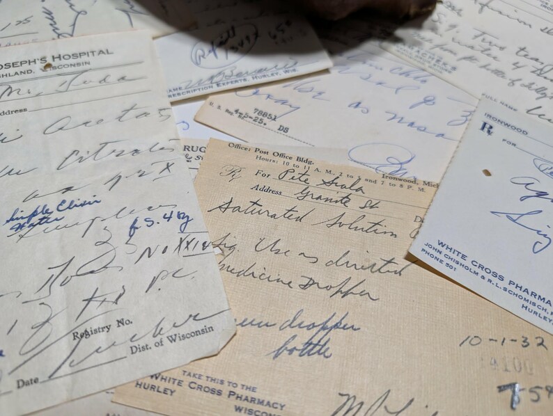 Vintage Handwritten Prescriptions - Etsy