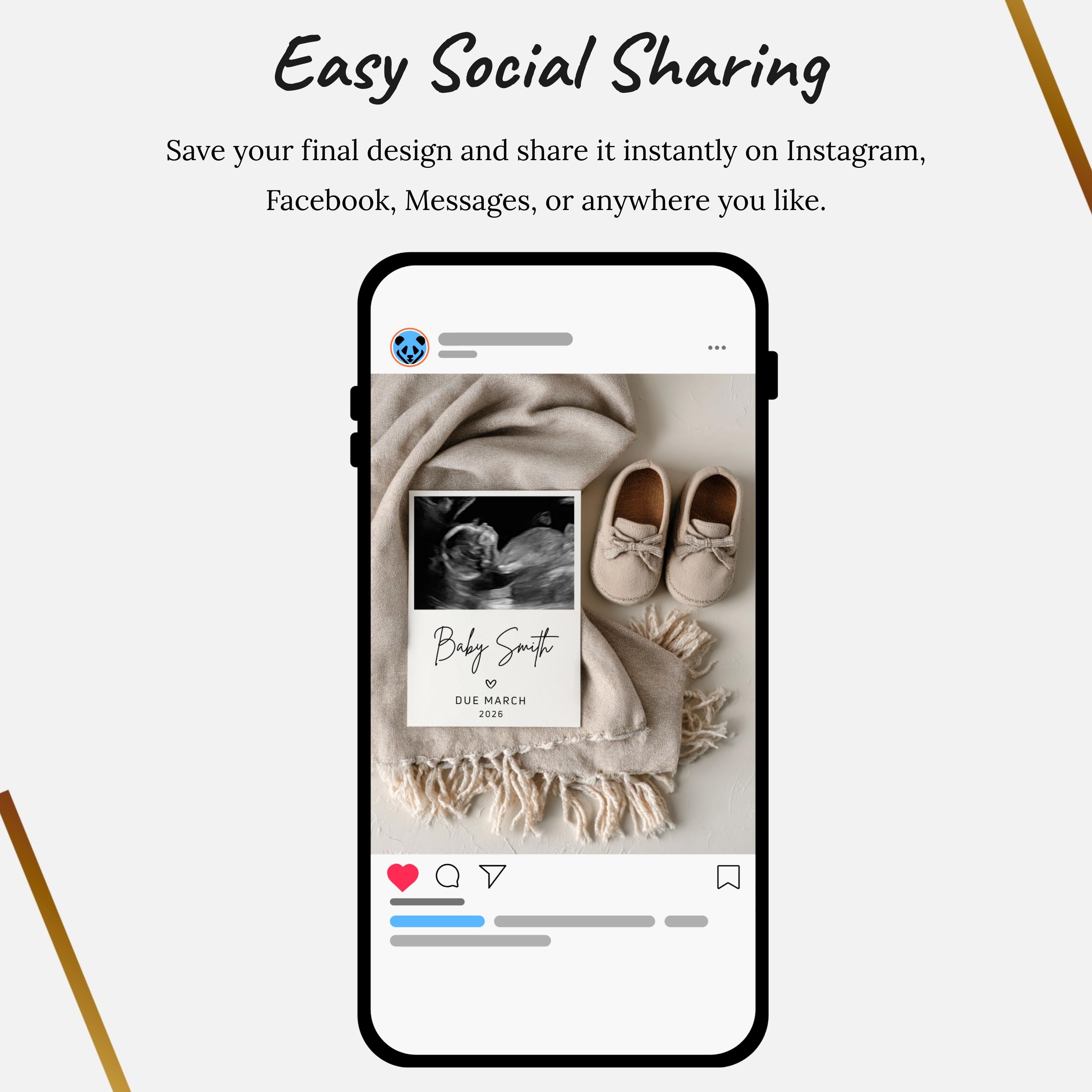 Editable Polaroid Pregnancy Announcement Template | Ultrasound Baby ...