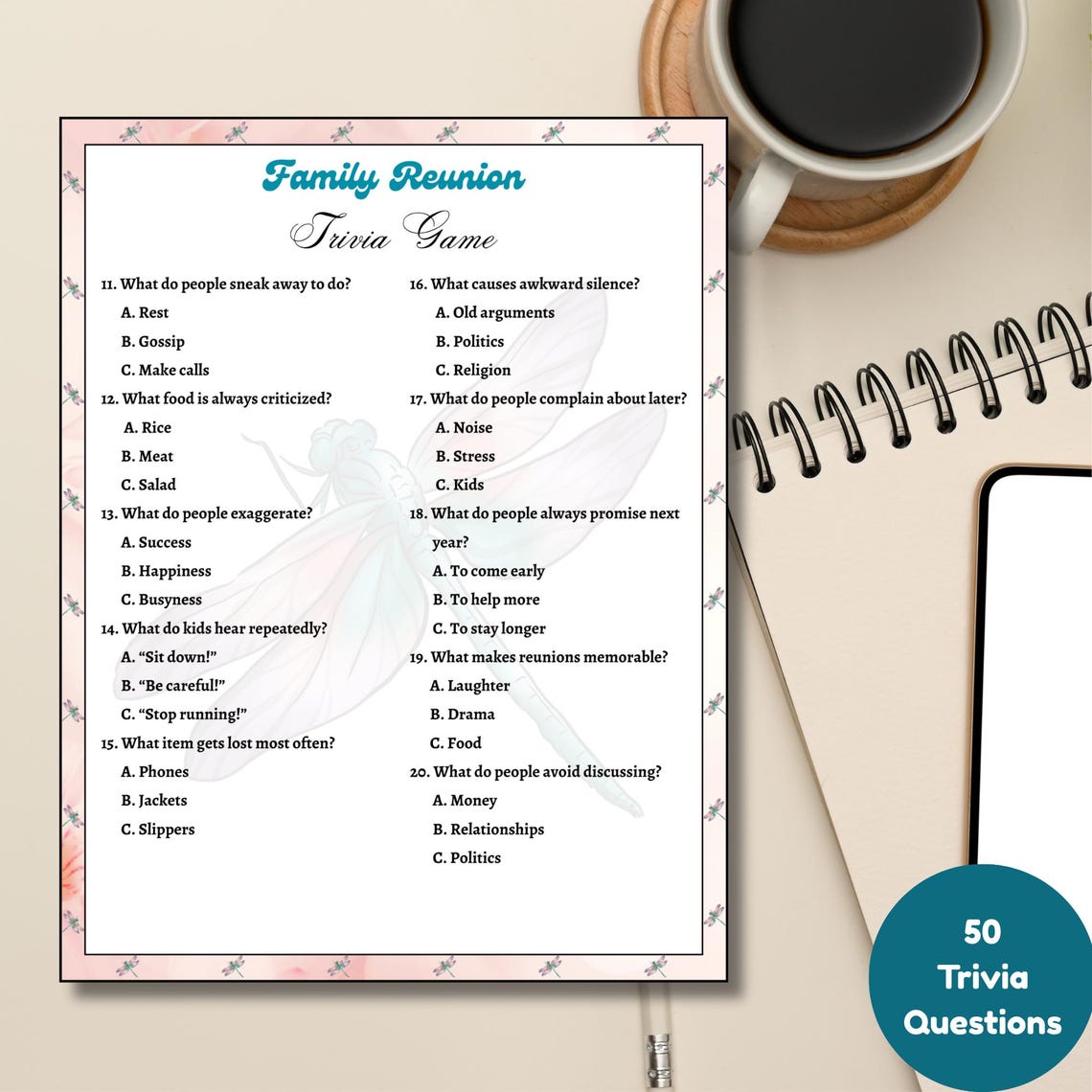Family Reunion Trivia Game | Family Reunion Quiz | Printable Family ...