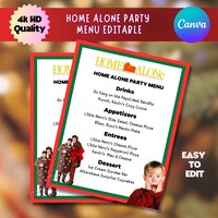 20 Christmas Dinner & Movie Night Menus | White | Digital Download ...