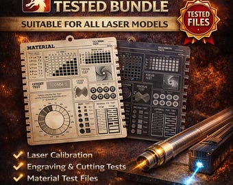 Laser Calibration Pack, Co2-diode Lasers, Lightburn Calibration Test ...