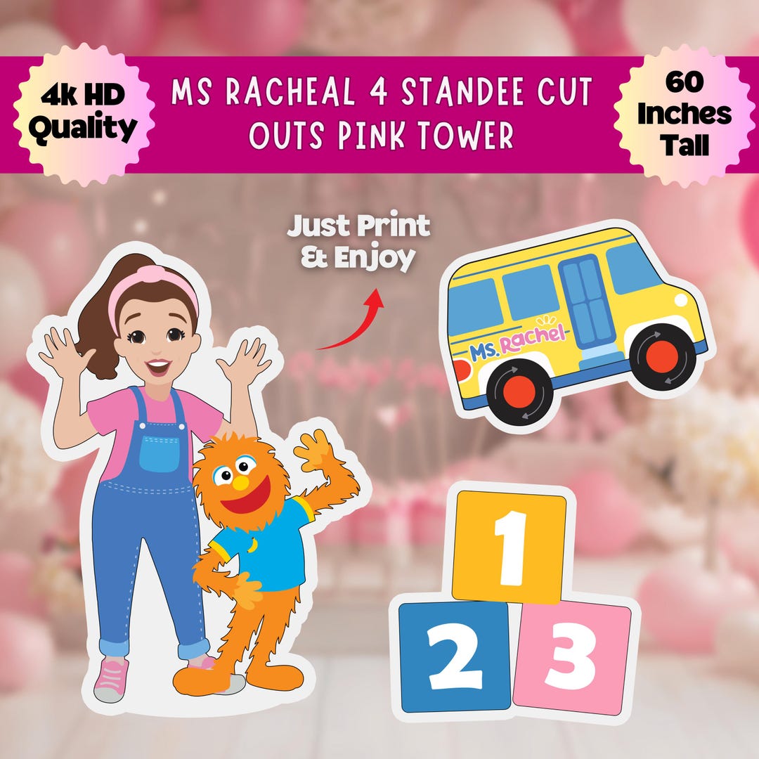 Printable Ms Rachel Standee Cutouts, DIY Birthday Party Decor, Ms ...