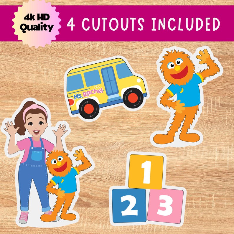 Ms Rachel Birthday Party Standees, DIY Decorations (digital Download ...