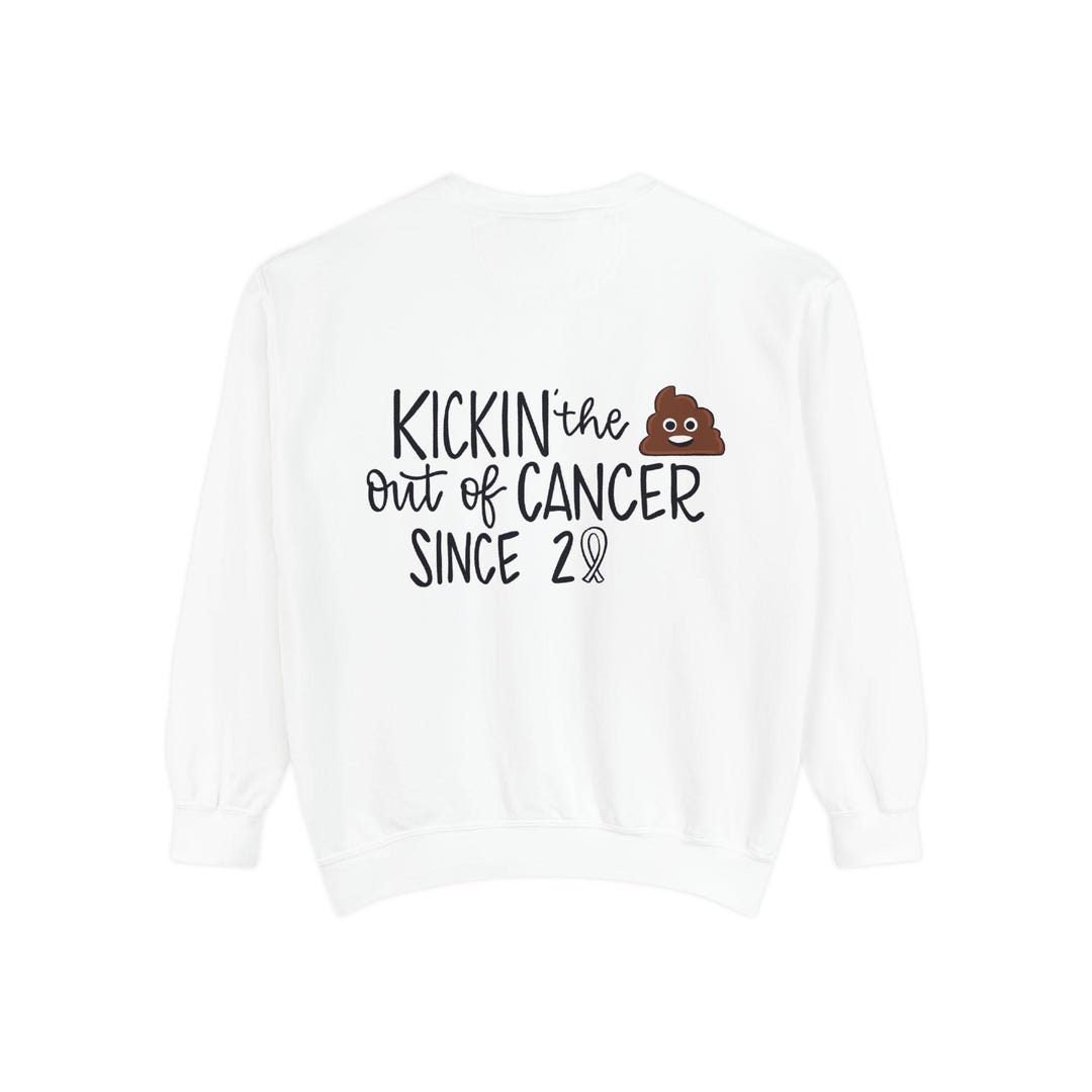 Kickin' the Poo Out of Cancer Since 20** Sweatshirt | Cancer Ribbon ...