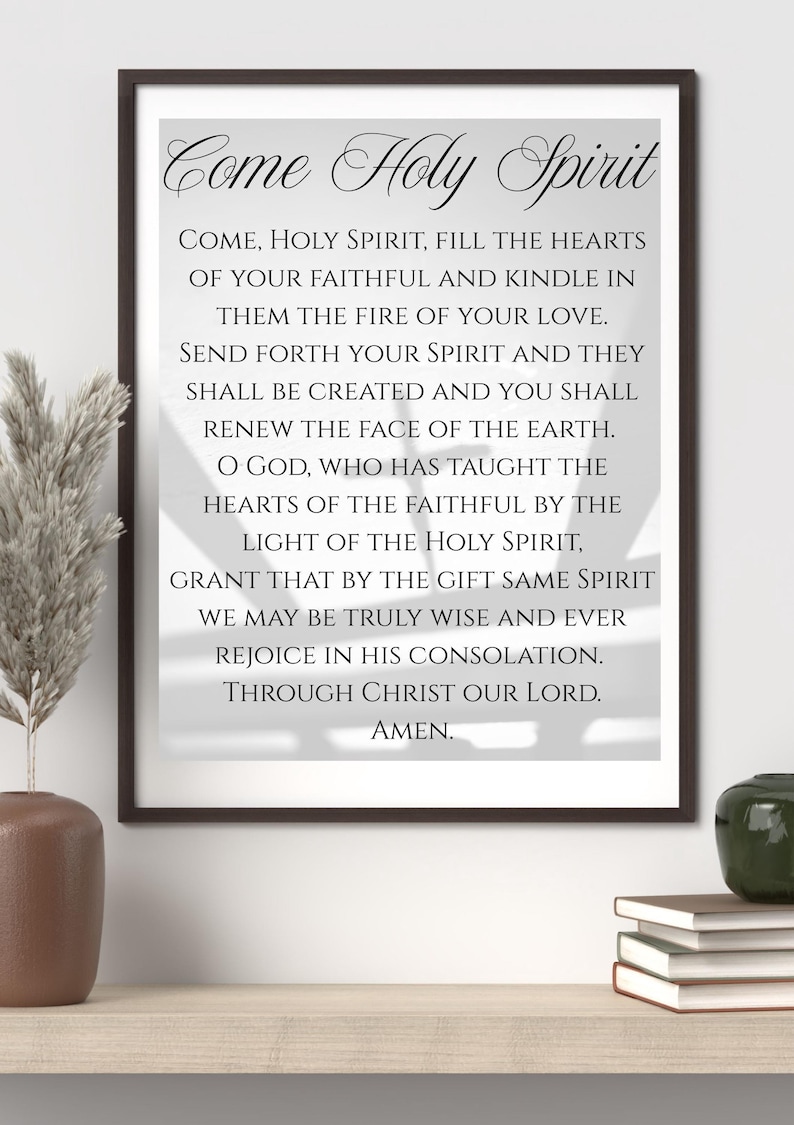 Come Holy Spirit Prayer Print | Catholic Scripture Wall Art (digital ...