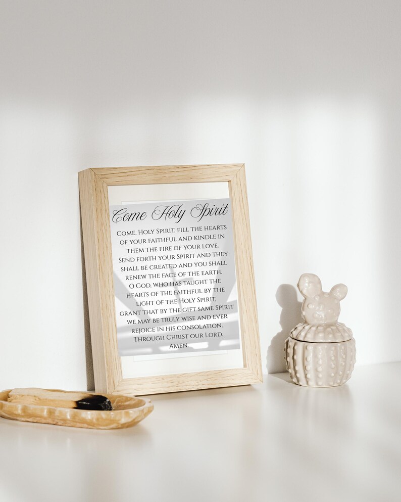 Come Holy Spirit Prayer Print | Catholic Scripture Wall Art (digital ...