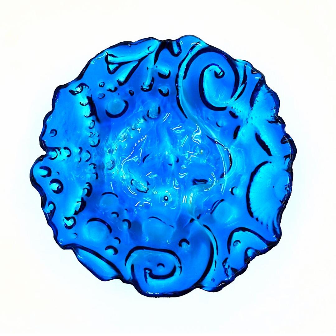 Blue Sea Life Fused Glass Bowl - Vibrant Ocean Design Dish - Etsy