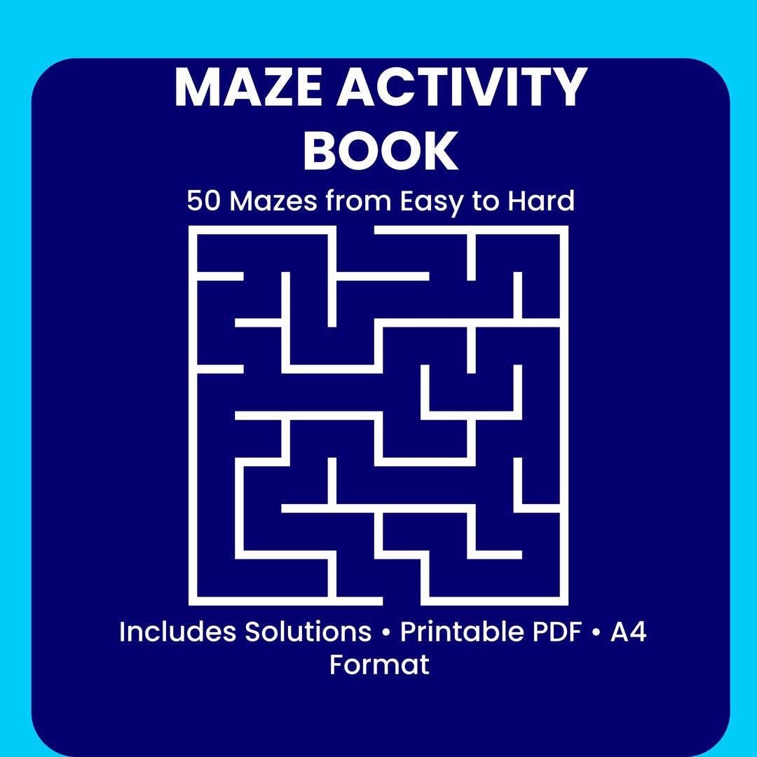 50 Printable Mazes | Easy to Hard Brain Puzzles | Maze Activities for ...