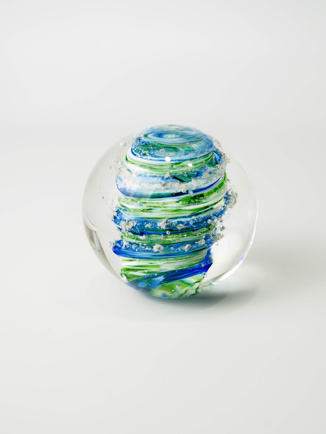Memorial Orb Blown Glass With Ashes beach Glass Collection - Etsy