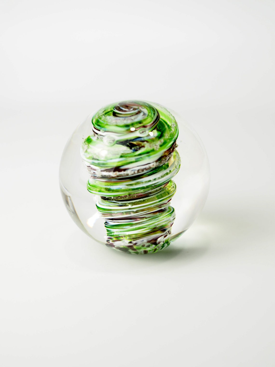 Memorial Orb Blown Glass With Ashes beach Glass Collection - Etsy