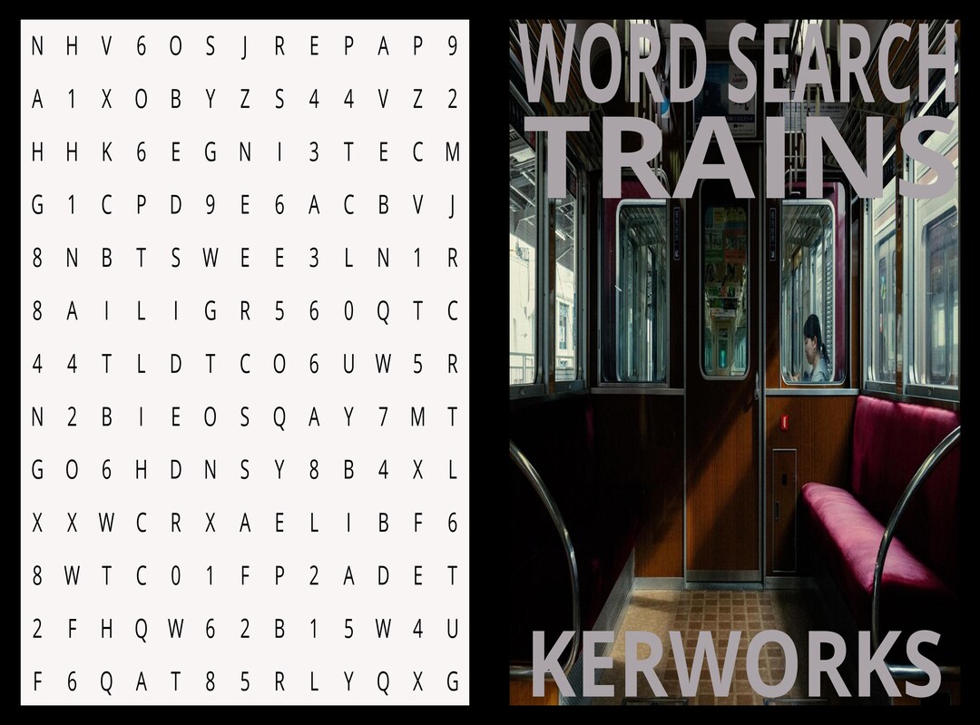 Trains Word Search Printable Puzzle Book | Printable PDF Download - Etsy