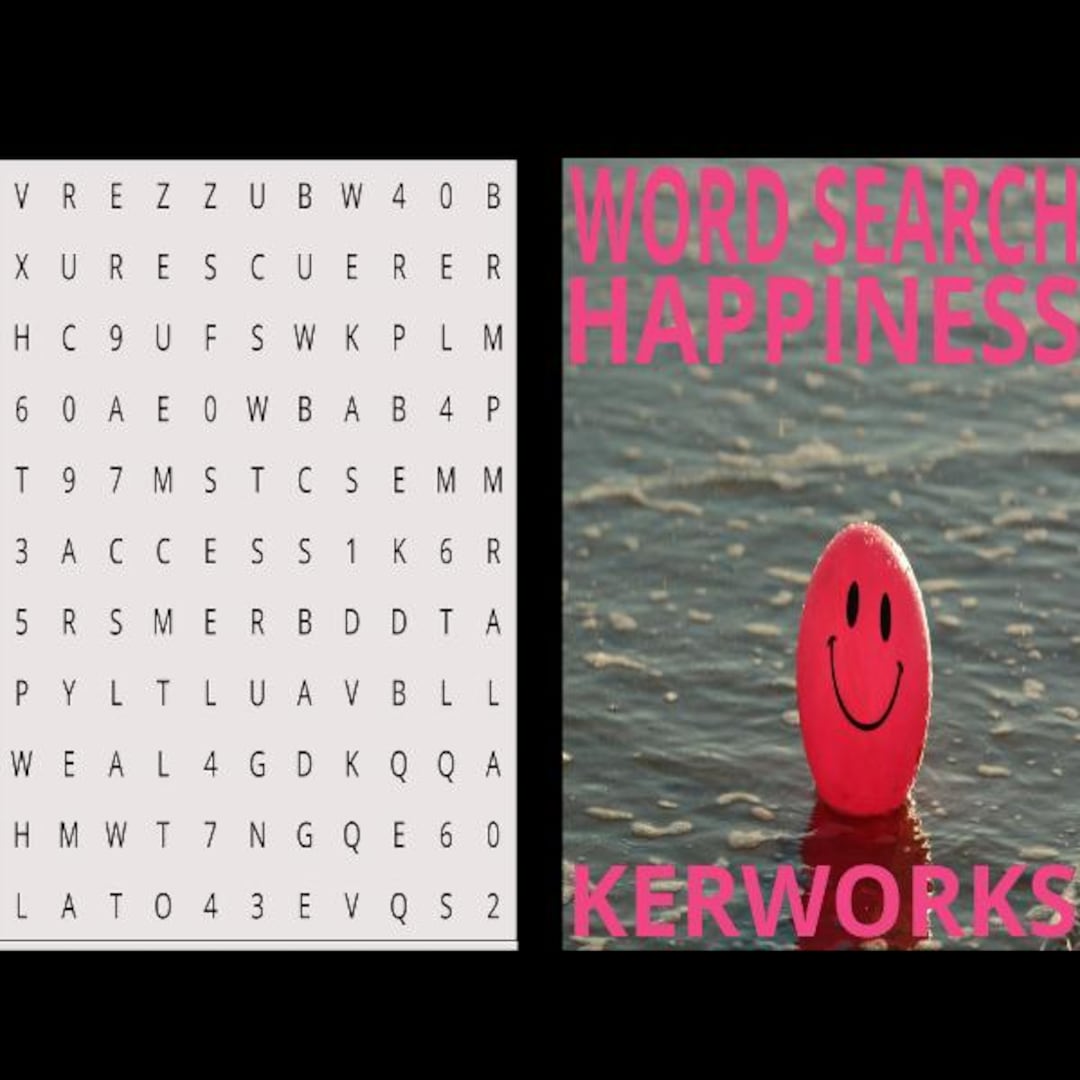 Happiness Word Search Printable Puzzle Book | Printable PDF Download ...