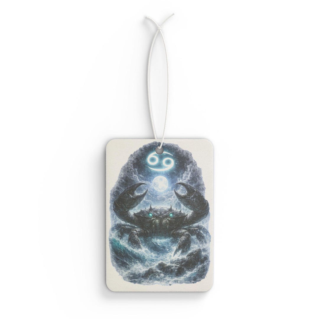 Cancer Mystic Crab Moon Car Air Freshener | Zodiac Cancer, Ocean Night ...