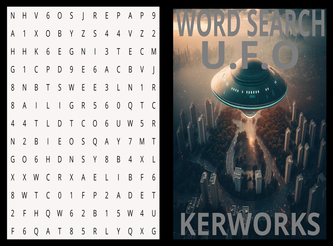 UFO Word Search Printable Puzzle Book | Printable PDF Download - Etsy ...