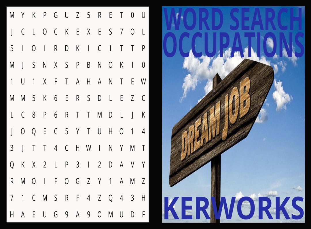 Occupation Word Search Printable Puzzle Book | Printable PDF Download ...