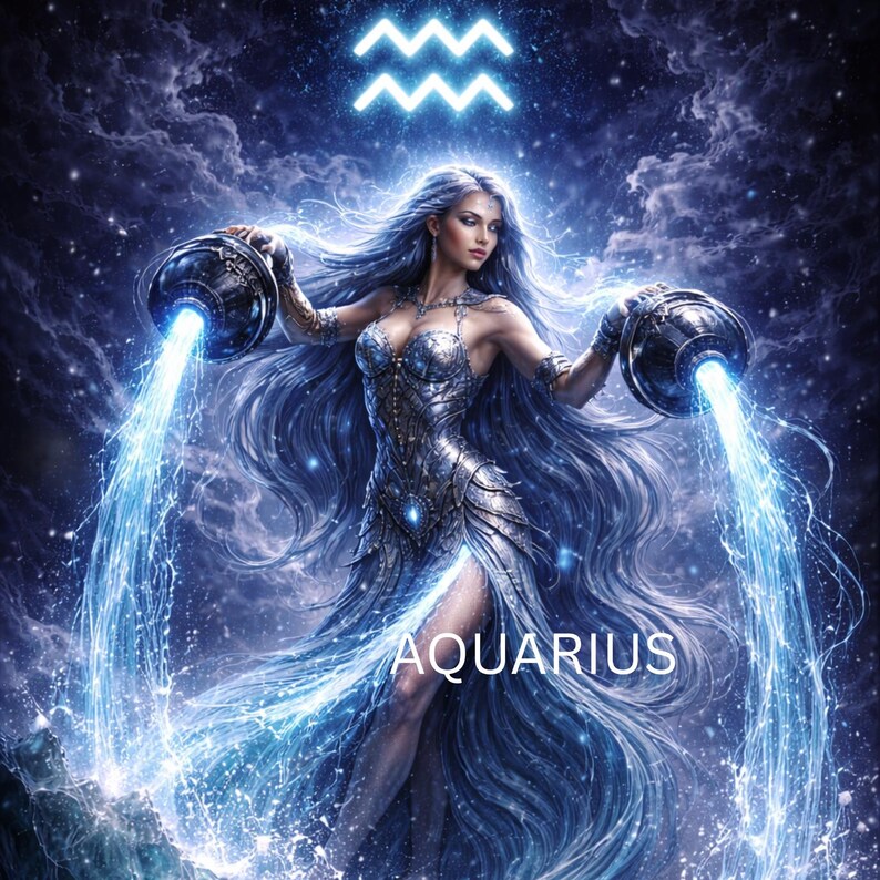 AQUARIUS Zodiac Wall Art Printable | Astrology Poster | Digital ...