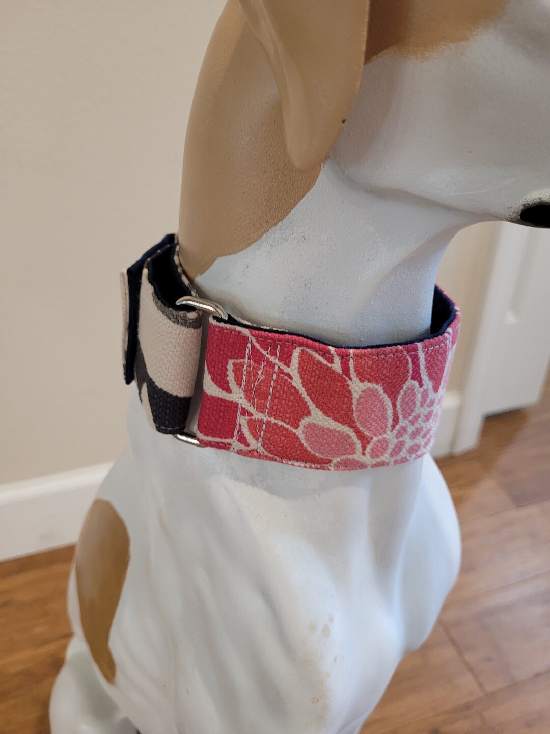 2 Inch Martingale Collar. Adjusts From 11 14. Designer Fabric With Pink ...