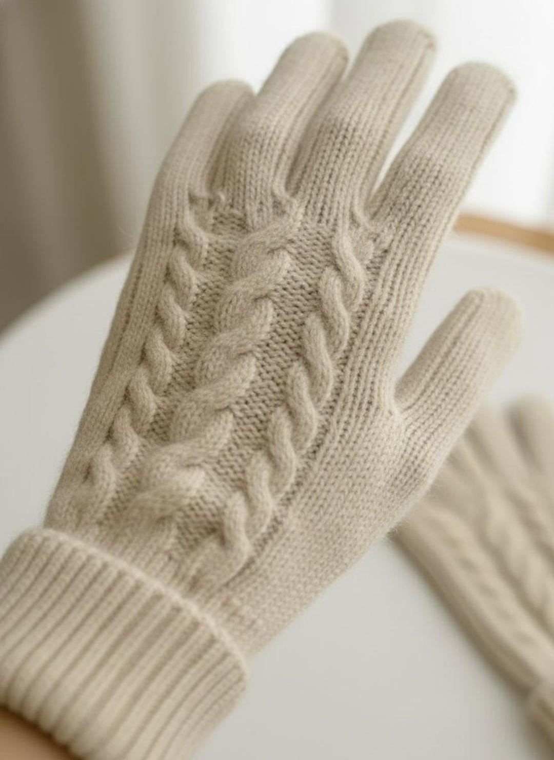 Cable Knit Wool Gloves, Touchscreen Winter Gloves, Gift for Her - Etsy