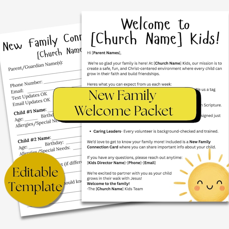 Kids Church Ministry Forms - Etsy