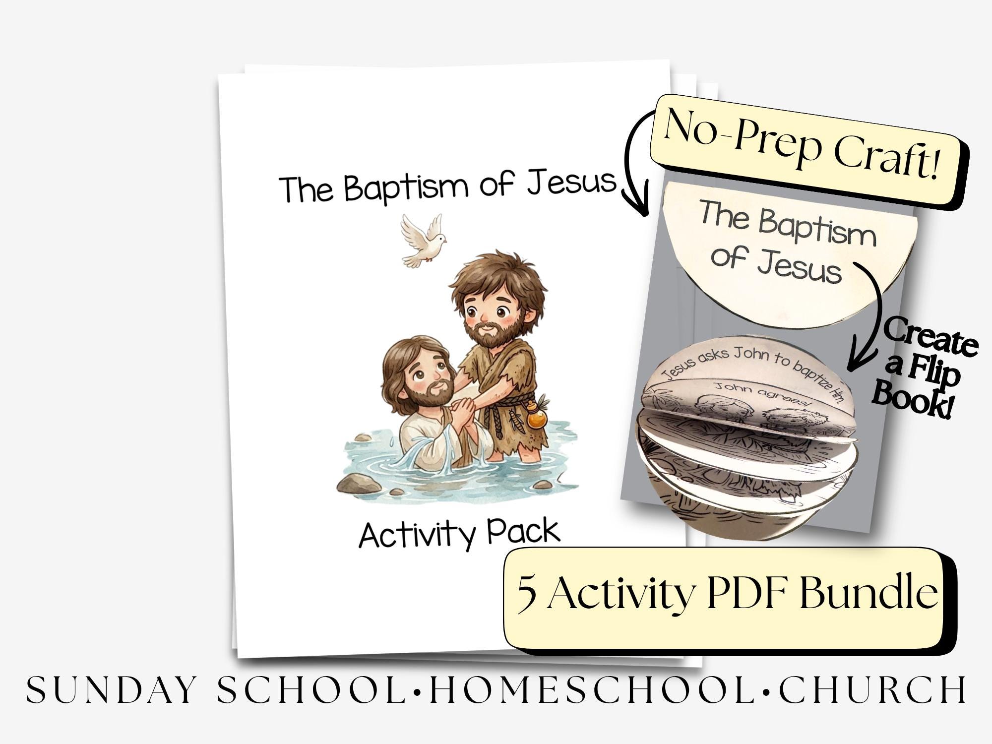 The Baptism of Jesus Activity Pack | John Baptizes Jesus Bible Lesson ...