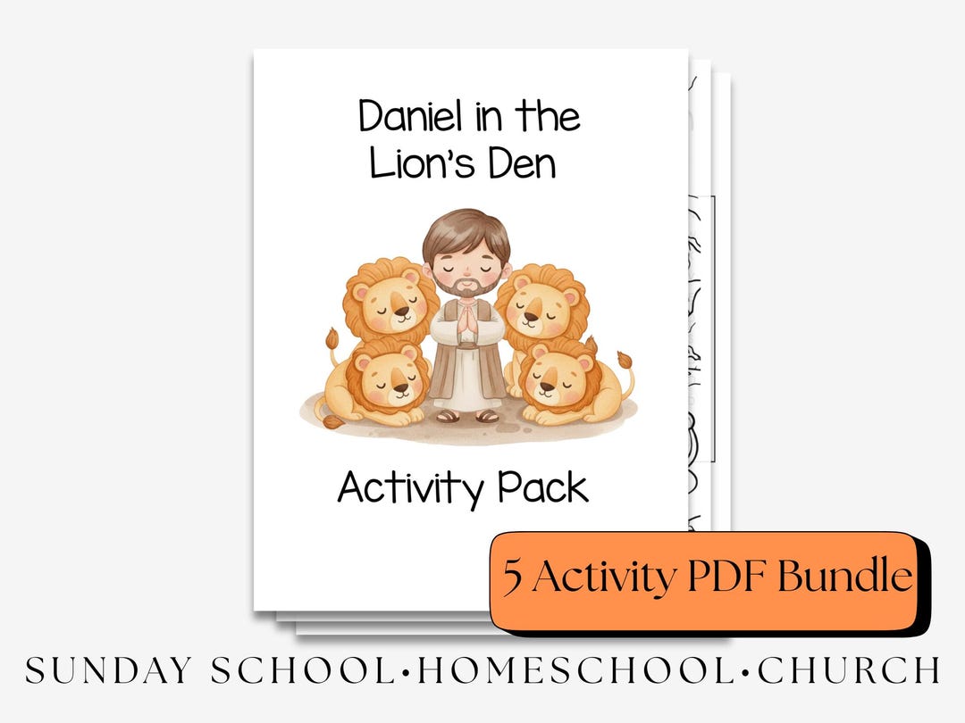 Daniel in the Lions’ Den Bible Activity Packet – Craft, Coloring, Word ...