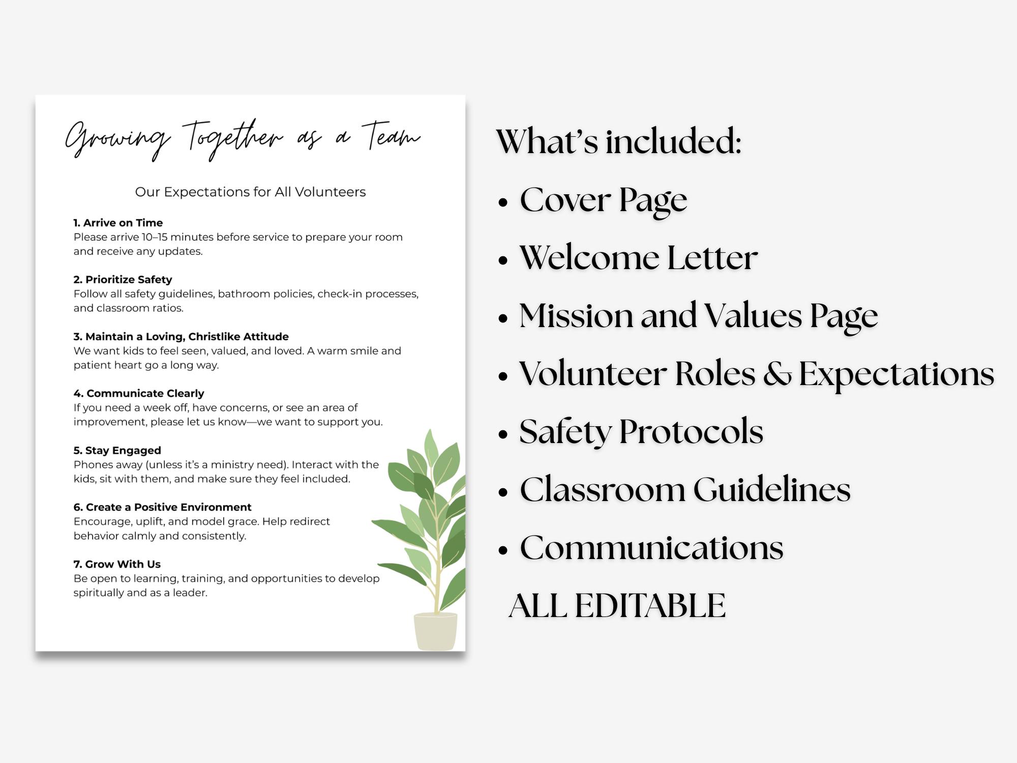 Kids Ministry Volunteer Welcome Packet | Editable Canva Template ...