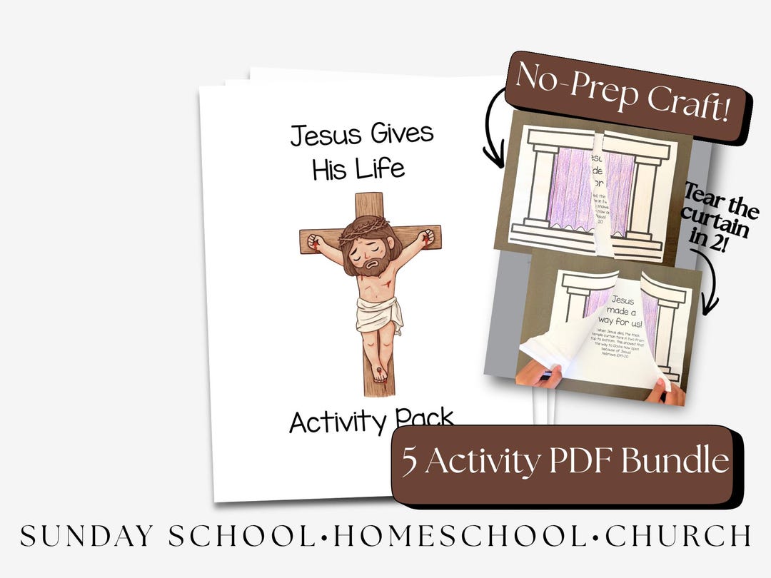 Jesus Gives His Life Activity Pack | Sunday School Craft (PDF Download ...