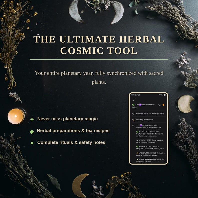 2026 Planetary Herbs & Rituals Calendar - Digital Astrology .ics ...
