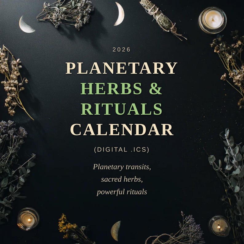 2026 Planetary Herbs & Rituals Calendar - Digital Astrology .ics ...