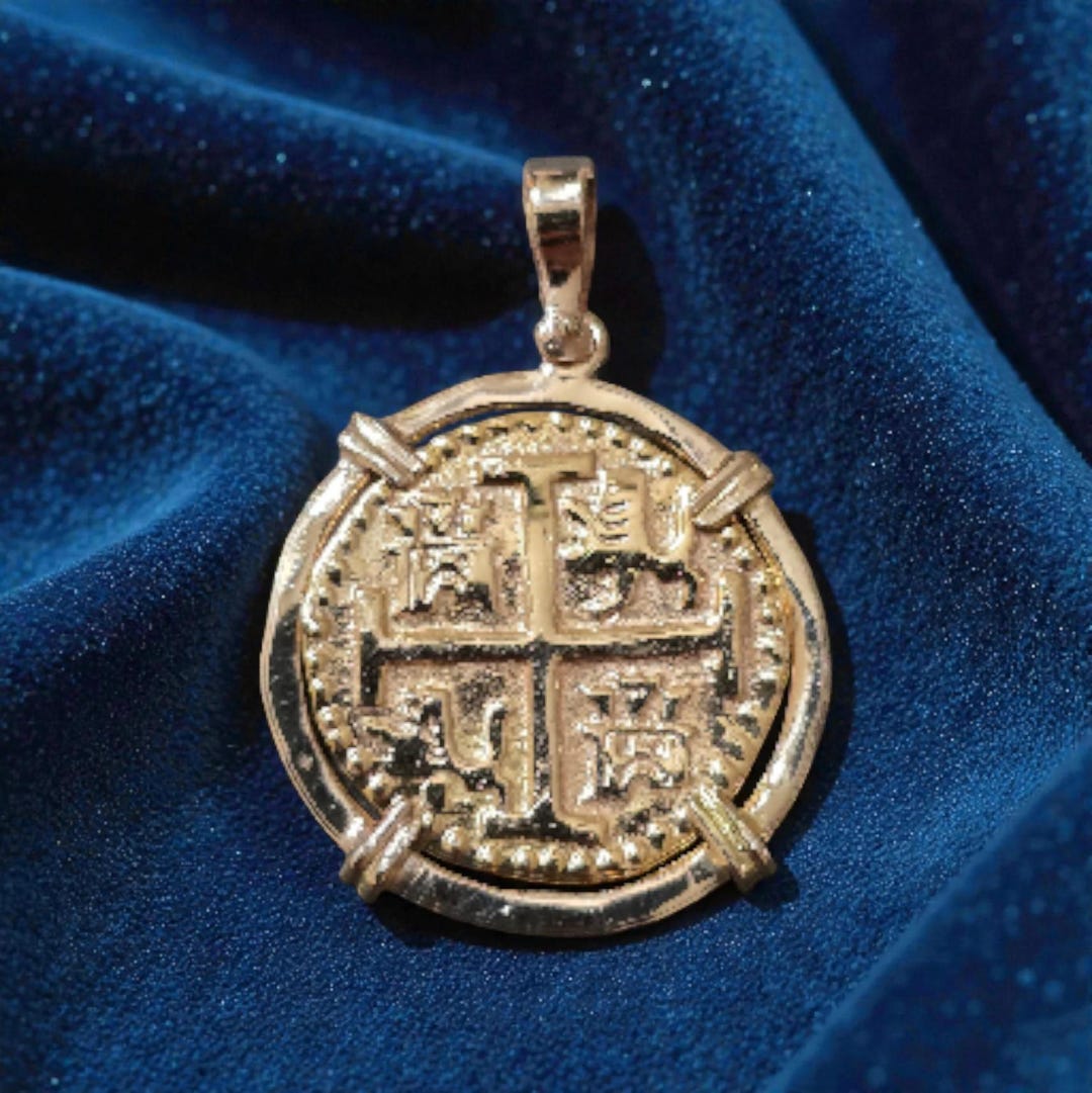Atocha Solid 14kt Gold Coin and Bezel Pendant Shipwreck Treasure - Etsy