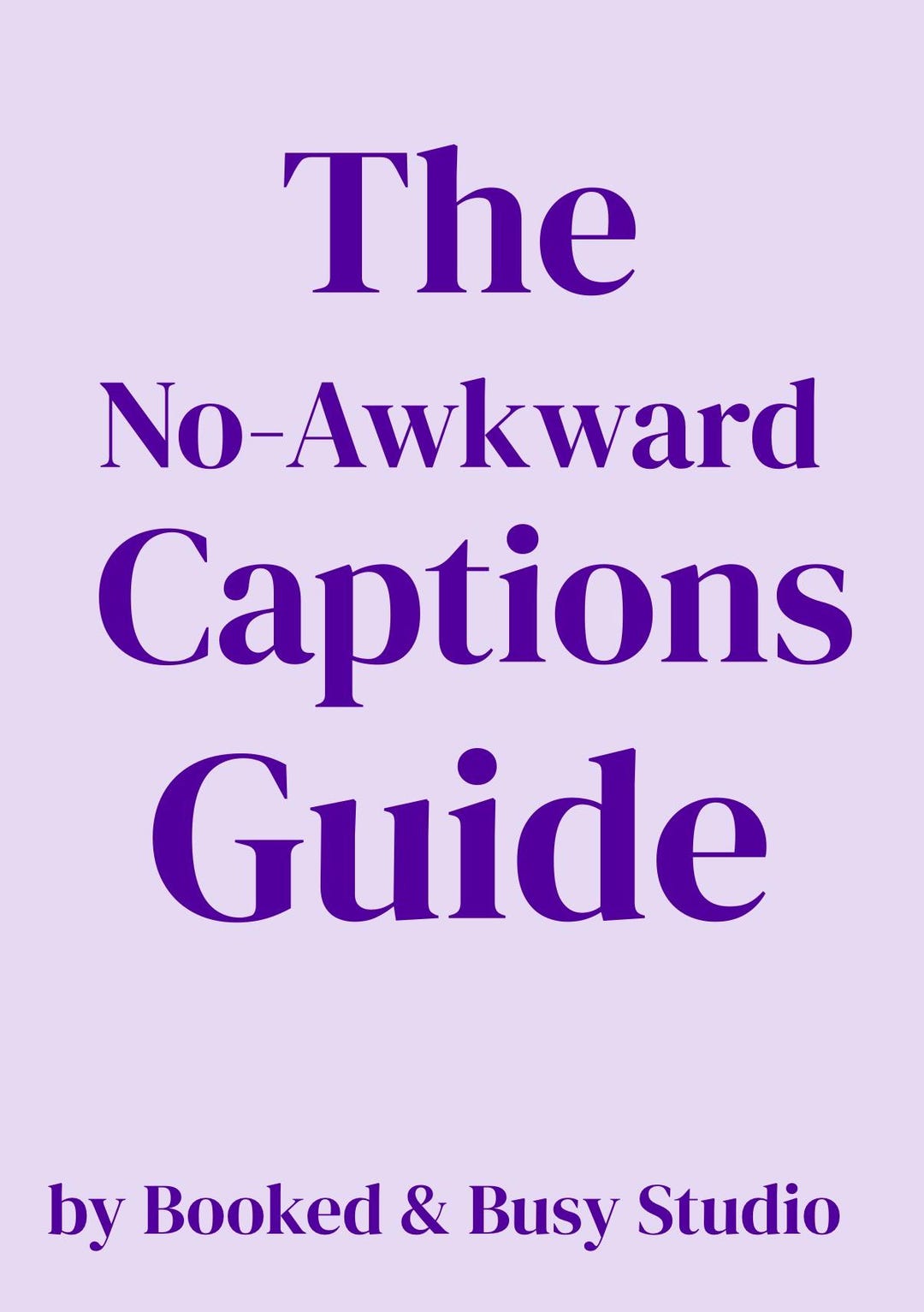 No Awkward Captions Guide | Caption & CTA Workbook | Social Media ...